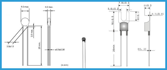 100 Ohm 60C PTC Thermistor 16V PTC Temperature Sensor For Amplifier ...